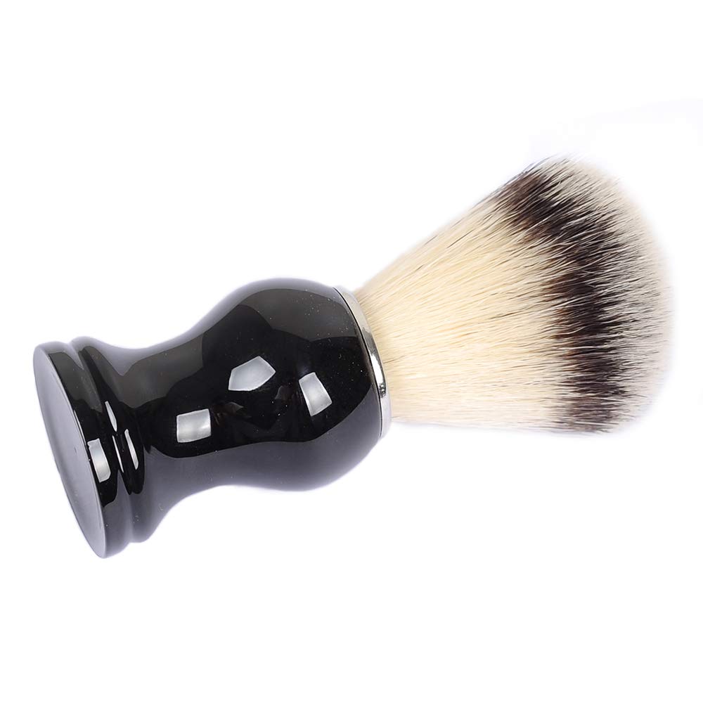 Shaving Brushes, JR 0.79inch Synthetic Nylon Brush Hair Knot with Pure Black Engineered Plastic Handle Shaving Brush for Men, Safety Razor, Double Edge Razor, Shaving Razor