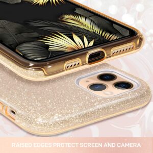 MILPROX Case Compatible for iPhone 11 Pro, Bling Sparkly Glitter Luxury Shiny Spark Shell, Protective 3 Layer Hybrid Anti-Slick Slim Soft Cover for iPhone 11 Pro 5.8 inch (2019) -Gold