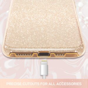 MILPROX Case Compatible for iPhone 11 Pro, Bling Sparkly Glitter Luxury Shiny Spark Shell, Protective 3 Layer Hybrid Anti-Slick Slim Soft Cover for iPhone 11 Pro 5.8 inch (2019) -Gold