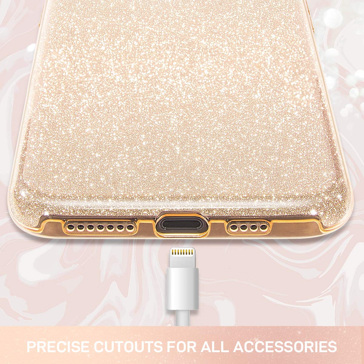 MILPROX Case Compatible for iPhone 11 Pro, Bling Sparkly Glitter Luxury Shiny Spark Shell, Protective 3 Layer Hybrid Anti-Slick Slim Soft Cover for iPhone 11 Pro 5.8 inch (2019) -Gold