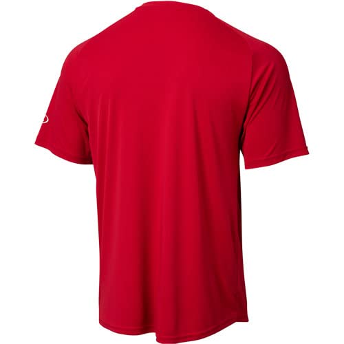 Rawlings Men's Crew Neck Tech Tee Shirt Series, Scarlet Red, X-Large