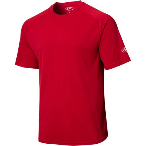 Rawlings Men's Crew Neck Tech Tee Shirt Series, Scarlet Red, X-Large