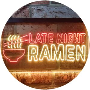 advpro late night ramen japanese food dual color led neon sign red & yellow 16" x 12" st6s43-i3305-ry