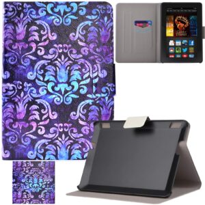 artyond case for kindle fire hdx7, ultra lightweight pu leather stand cover with smart auto wake/sleep feature slim folio card slot case for amazon kindle fire hdx 7 2013 version, retro flower