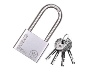 padlock 40mm long beam gym locker lock keyed padlocks,stainless padlock with 4 keys，stainless lock with key padlock,suitable for gym locker lock,toolboxes,doors, fence,(silver)