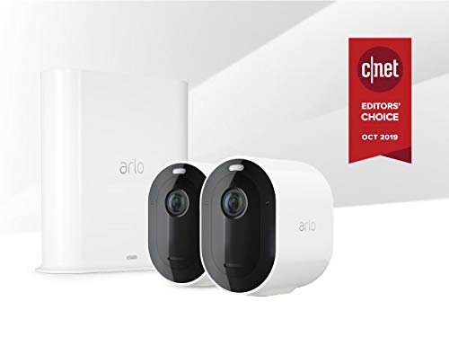 Arlo Pro 3 Spotlight Camera - 2 Camera Security System - Wireless, 2K Video & HDR, Color Night Vision, 2 Way Audio, 160° View, Wire-Free, Works with Alexa, White - VMS4240P