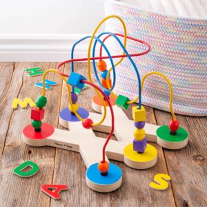 Melissa & Doug Classic Bead Maze - Wooden Educational Toy - Wooden Bead Maze Toy For Toddlers Ages 3+