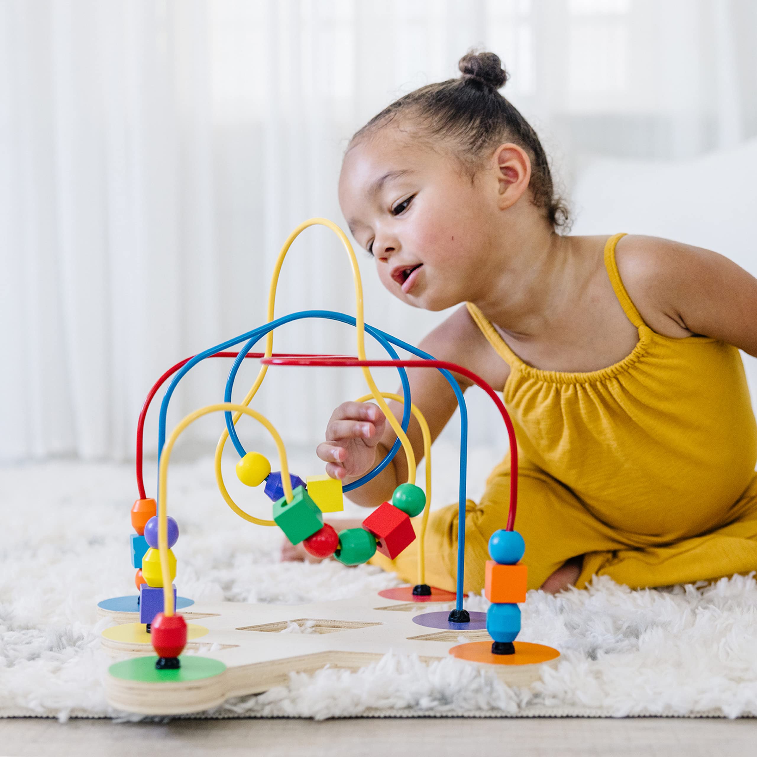 Melissa & Doug Classic Bead Maze - Wooden Educational Toy - Wooden Bead Maze Toy For Toddlers Ages 3+