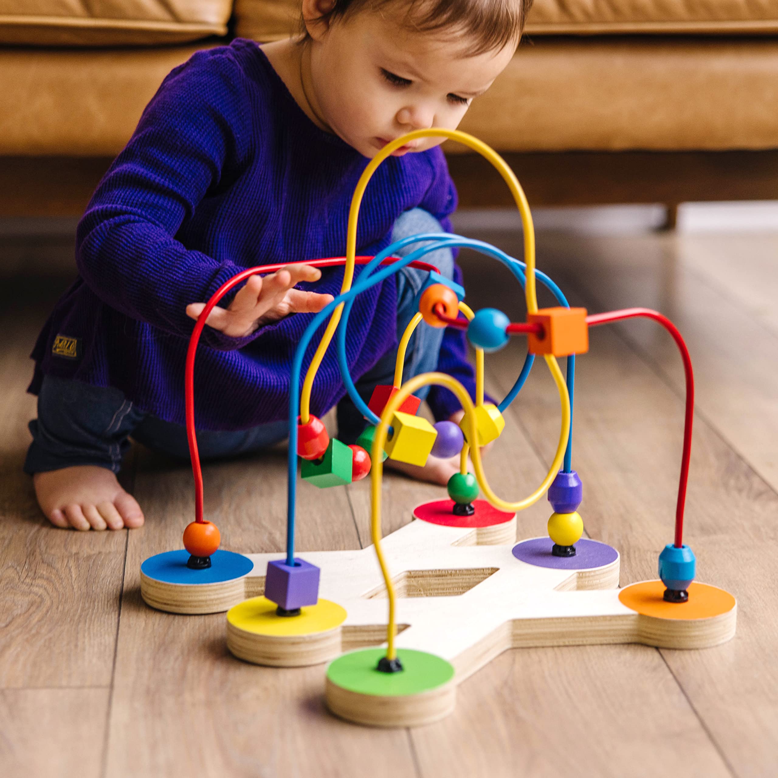 Melissa & Doug Classic Bead Maze - Wooden Educational Toy - Wooden Bead Maze Toy For Toddlers Ages 3+