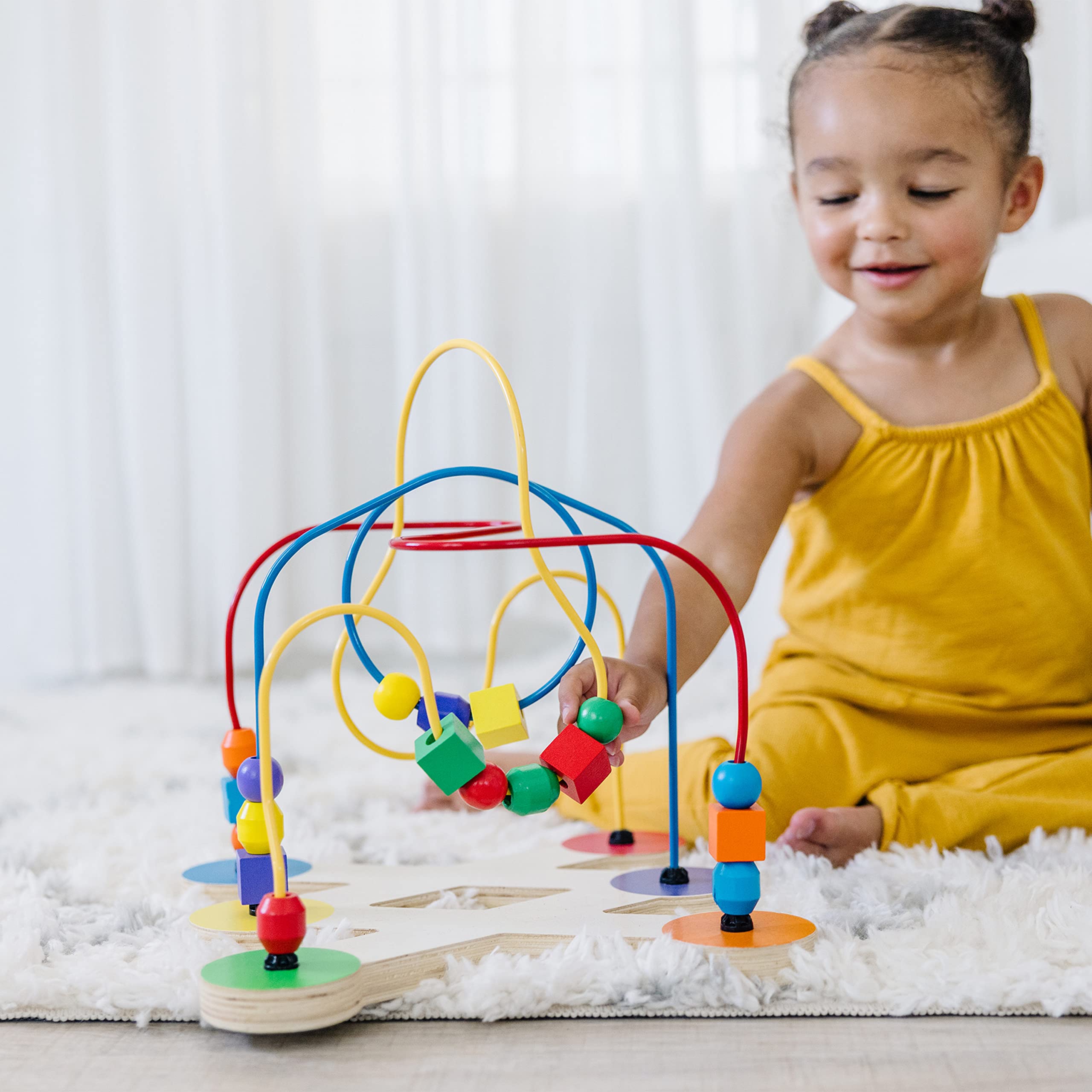 Melissa & Doug Classic Bead Maze - Wooden Educational Toy - Wooden Bead Maze Toy For Toddlers Ages 3+