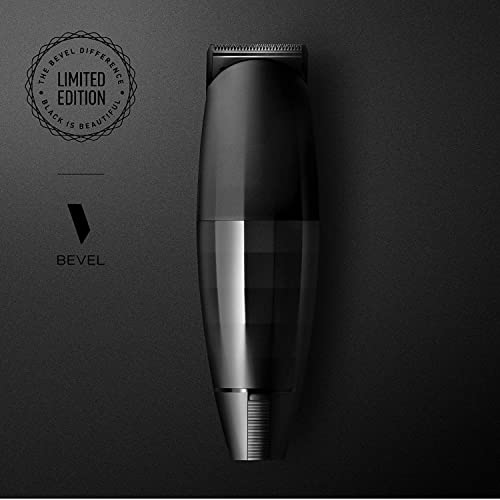 Bevel Beard Trimmer for Men - Black Edition Cordless Trimmer, 8 Hour Rechargeable Battery Life, Tool Free Adjustable Zero Gapped Blade, Barber Supplies, Mustache Trimmer