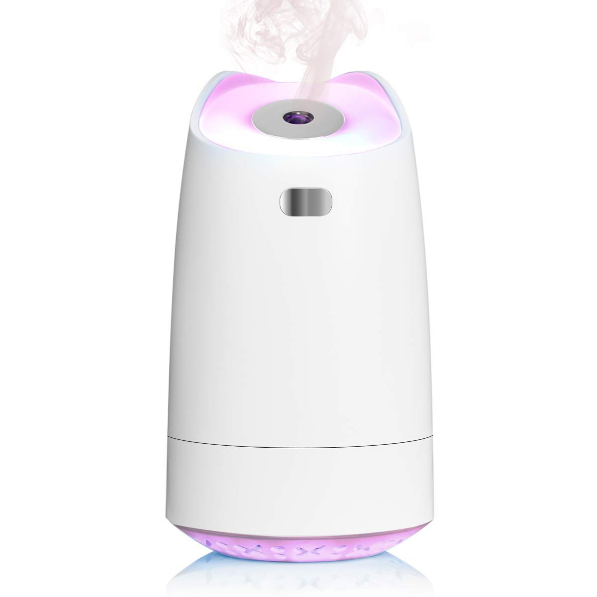 LoiStu USB Mini Humidifier, 280ml Portable Humidifier, 7-Color LED Night Light, Ultra-quiet,Automatic Shut-Off, for Home, Bedroom, Office, Baby room, Car (White)