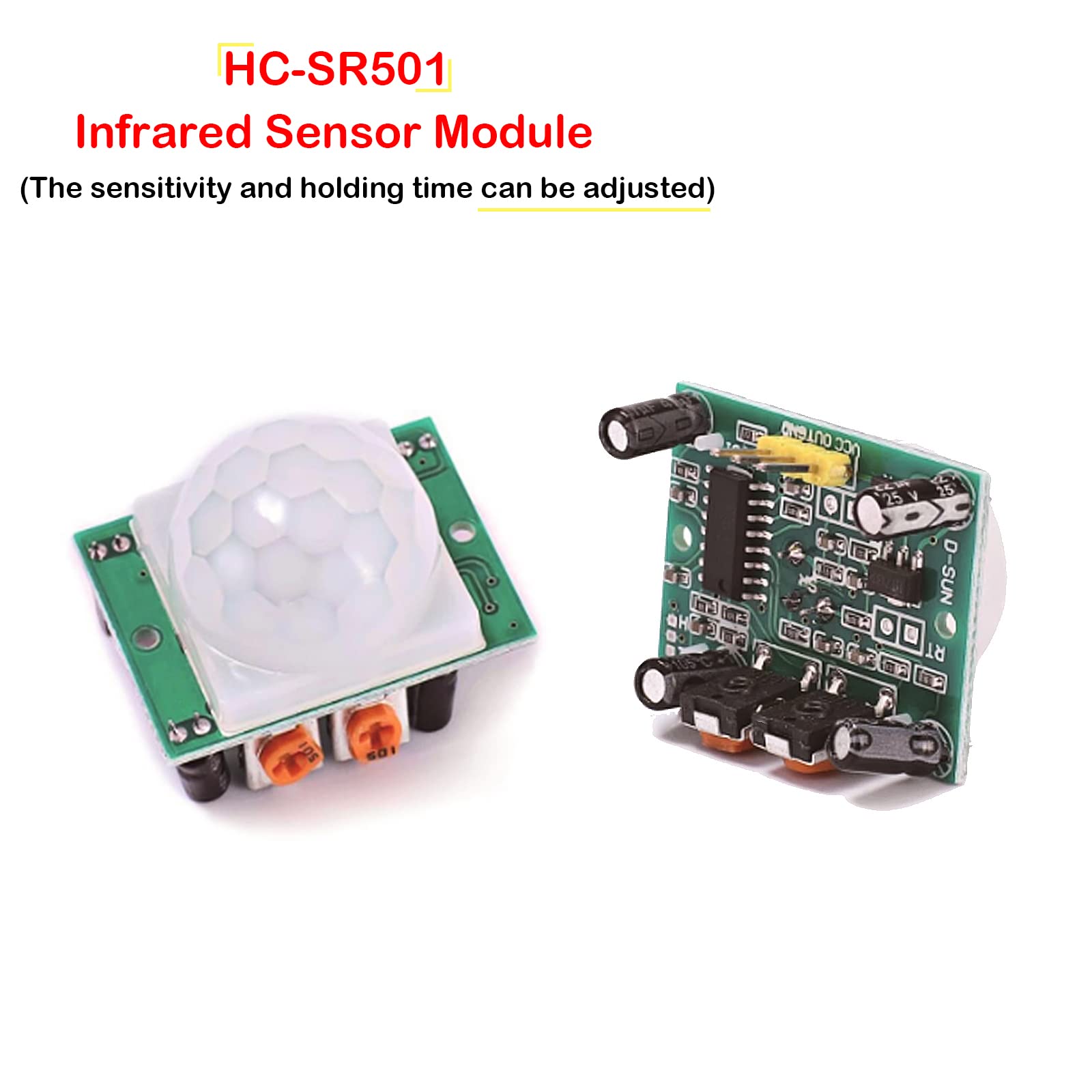 Geekstory HC-SR501 PIR Infrared Sensor Body Infrared Motion Module for Arduino Raspberry Pi(Pack of 5pcs)