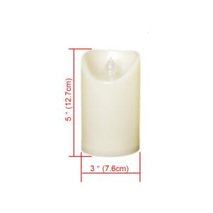 Flameless Outdoor Waterproof LED Pillar Candle with Remote Timer Battery Operated Flickering Resin Candle Light for Halloween Christmas Wedding Party Centerpiece Decorations Supplies 3”x 5” 2-Pack