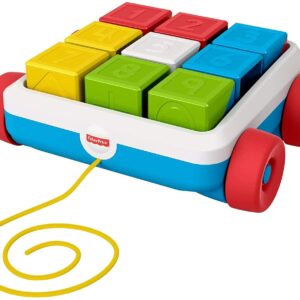 Fisher-Price Pull-Along Activity Blocks, Toy Wagon for Babies