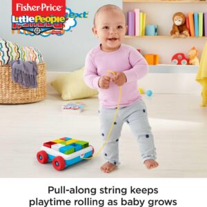 Fisher-Price Pull-Along Activity Blocks, Toy Wagon for Babies