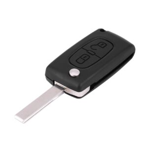 llave 207 original,key fob replacement,car remote key fob,2 buttons car remote key fob id46 433mhz w/ uncut blade fit for 207 307 308 407 807 remote control car key flip key llave