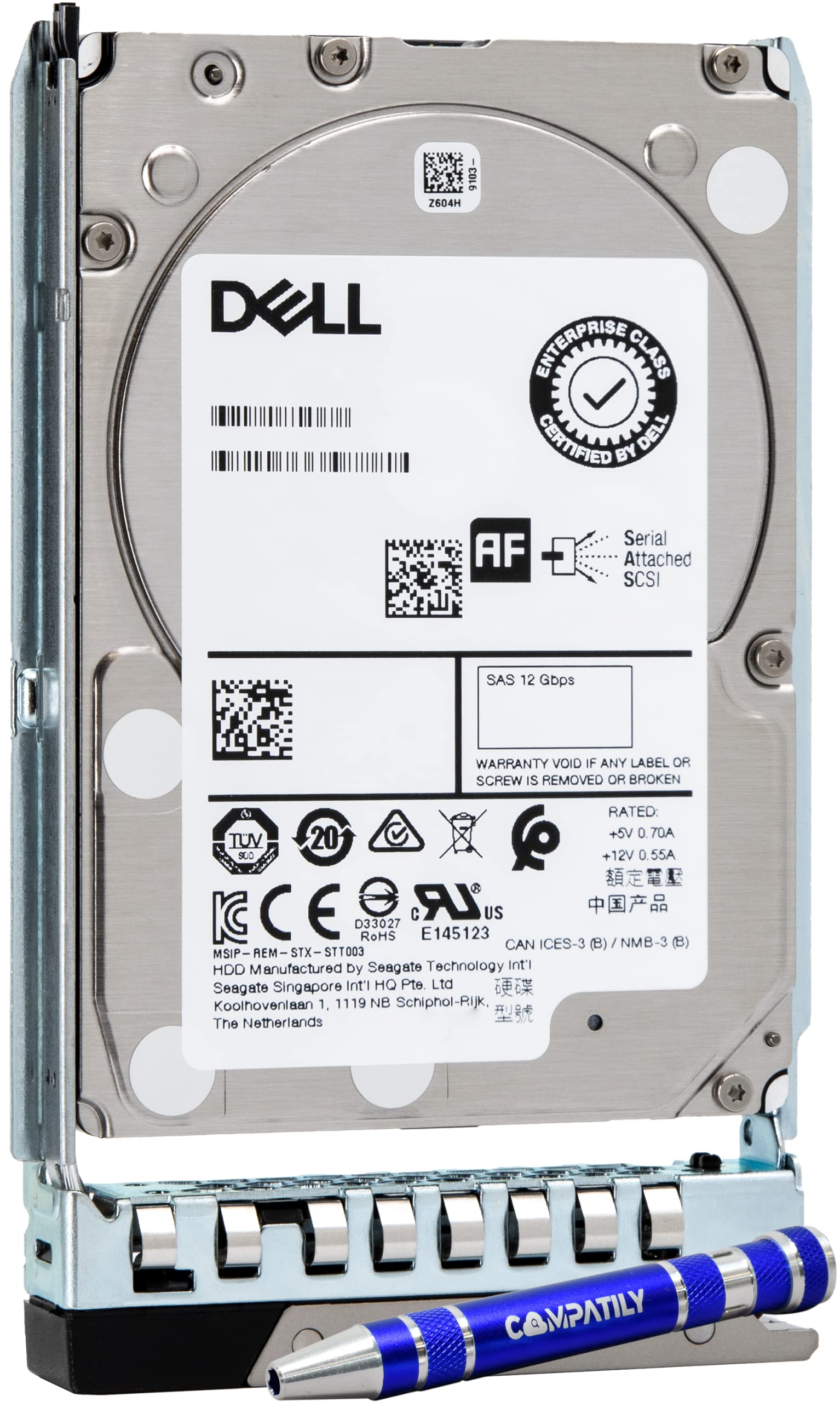 Dell 401-ABHQ 2.4TB 10K SAS 2.5-Inch PowerEdge Enterprise Hard Drive in 14G Tray Bundle with Compatily Screwdriver Compatible with R940XA R840 R440 R640 R6415 R740 R740XD R7415 R7425 R940