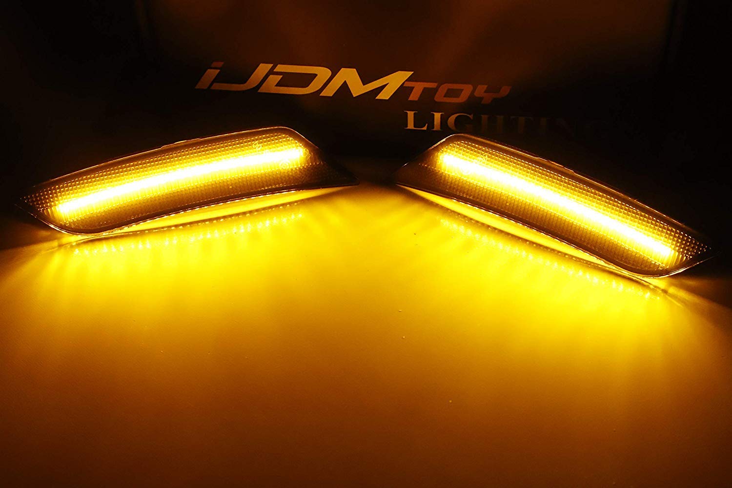 iJDMTOY Smoked Lens Amber Full LED Bumper Side Marker Light Kit Compatible With 2019-up Chevrolet Blazer, Powered by 27-SMD LED, Replace OEM Front Sidemarker Lamps