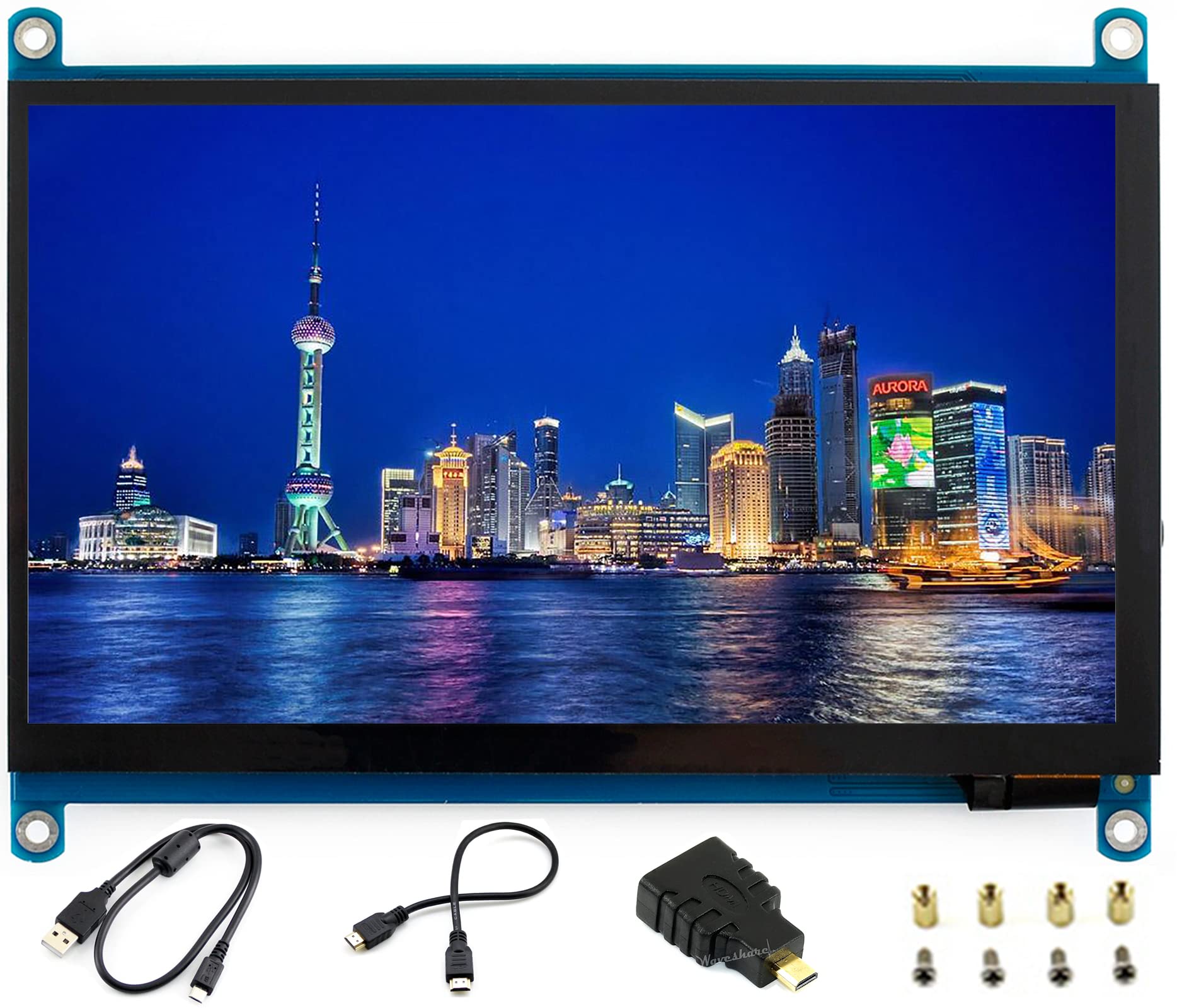 7inch HDMI LCD 1024x600 IPS Capacitive Touch Screen,HDMI/VGA Display Interface Support All Version Raspberry Pi 4B/3B+/3B/2B/Zero/Zero W/Zero WH,Jetson Nano BB Black Banana Pi Windows 10/8.1/8/7