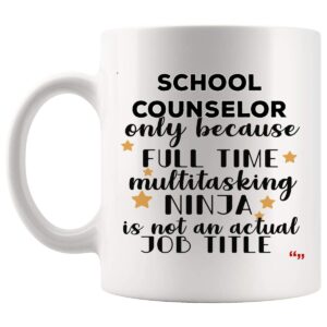 funny ninja school counselor mug coffee cup | counselors men women gift mugs - adviser advisor guidance mentor secondary counseling teacher birthday gifts