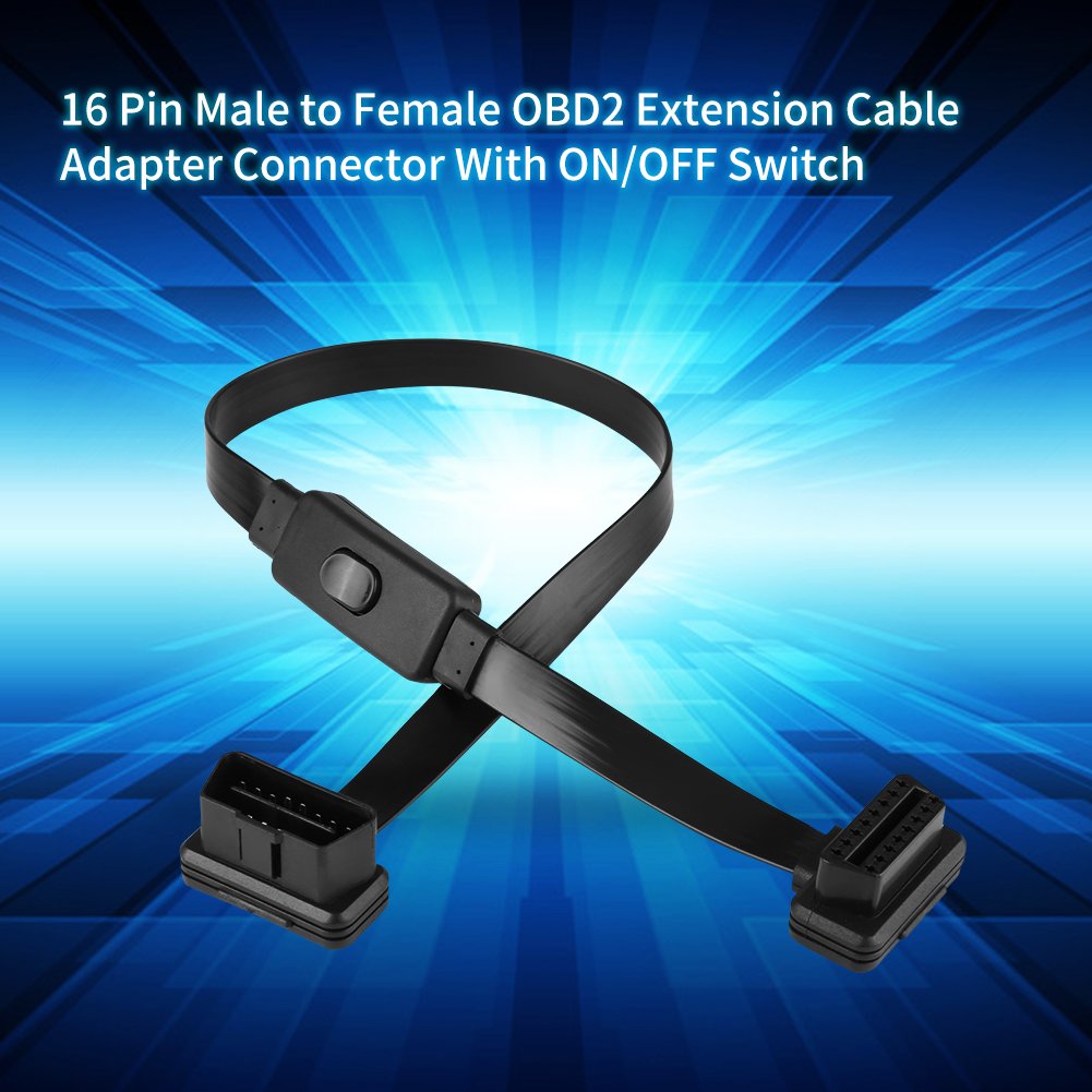 Suuonee OBD2 Splitter Adapter, 16 Pin Male to Female OBD2 Extension Cable Splitter Adapter Connector with ON/Off Switch