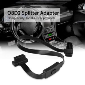 Suuonee OBD2 Splitter Adapter, 16 Pin Male to Female OBD2 Extension Cable Splitter Adapter Connector with ON/Off Switch