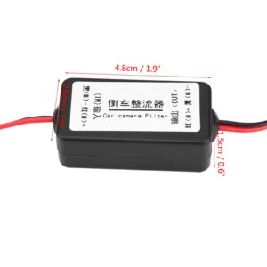 Car Rearview Camera Power Filter, 12V DC Car Rear View Rectifier Camera Rectifier, Backup Auto Camera Power Relay Capacitor Filter