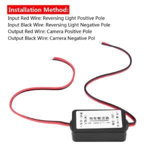 Car Rearview Camera Power Filter, 12V DC Car Rear View Rectifier Camera Rectifier, Backup Auto Camera Power Relay Capacitor Filter