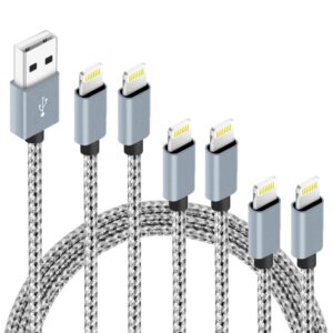 idison 6pack [mfi certified] iphone charger 3/3/6/6/10/10ft iphone charger cord high speed usb cable compatible iphone14/13/12/11 pro max/xs max/xr/xs/x/8