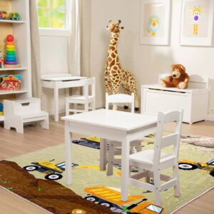 USTIDE Kids Carpet 3'2x5', Soft Construction Play Mat Washable Cartoon Excavator Boys Bedroom Rug Baby Crawling Play Mat Nursery Rug