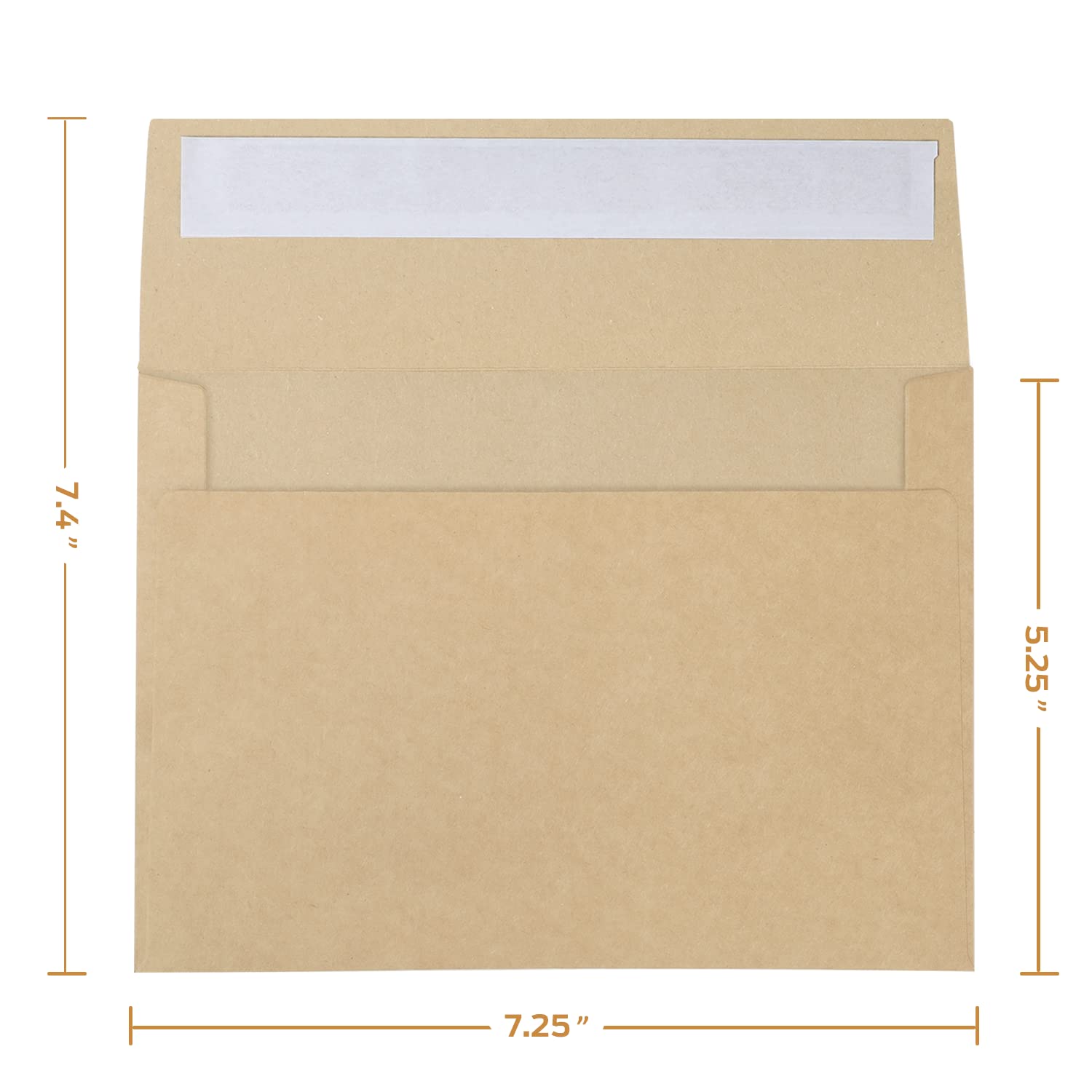 A7 Printable Brown Kraft 5x7 Envelopes 150 Pack, Ohuhu A7 5-1/4 x 7-1/4 Inch, Eco-Friendly A7 Envelopes for 5x7 Cards Invitation Wedding Chirstmas Photo Shower Birthday Party - Peel, Press & Self Seal