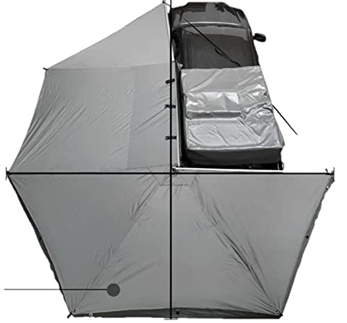 Overland Vehicle Systems Nomadic Awning 270 - Dark Gray with Black Travel Cover - Driverside