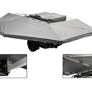 Overland Vehicle Systems Nomadic Awning 270 - Dark Gray with Black Travel Cover - Driverside