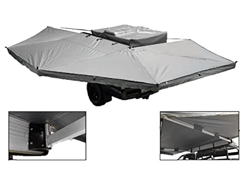 Overland Vehicle Systems Nomadic Awning 270 - Dark Gray with Black Travel Cover - Driverside