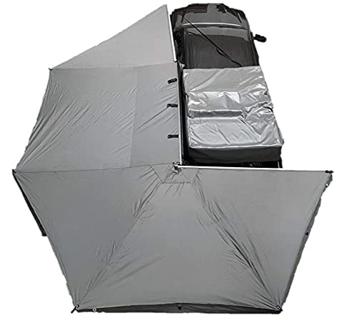 Overland Vehicle Systems Nomadic Awning 270 - Dark Gray with Black Travel Cover - Driverside