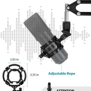 InnoGear Microphone Stand Mic Boom Arm for Blue Yeti HyperX QuadCast S SoloCast Snowball Fifine K669B and other Mic, with Shock Mount Windscreen Pop Filter Mic Clip Holder Cable Ties, Medium