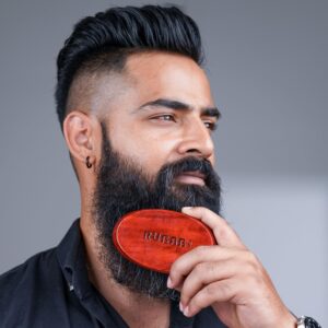 RUBAB MEN 100% Boar Bristle Beard Brush for Men | Premium Hand-Crafted Wooden Handle| Ideal for Daily Beard Style & Care | Made in India