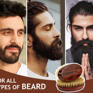 RUBAB MEN 100% Boar Bristle Beard Brush for Men | Premium Hand-Crafted Wooden Handle| Ideal for Daily Beard Style & Care | Made in India