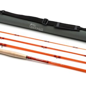 6wt Moonlit Lunar S-Glass Fiberglass Fly Fishing Rod (8' 2", 4 Piece, Orange)