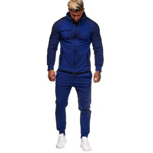 vezad store men's full zip tracksuit set casual jogging athletic sweat suits