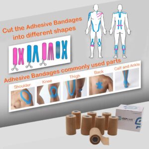 Self Adherent Cohesive Wrap Bandages 12 Count 4" x 5 Yards, Self Adhesive Non Woven Bandage Rolls（Skin Color）