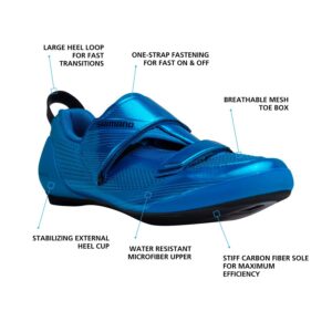 SHIMANO SH-TR901 Pro Triathlon Racing Shoe Dedicated to Speed and Efficiency, Blue, 46.5