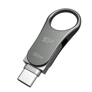 Silicon Power 32GB Type C & Type A Dual USB 3.0/3.2 Gen 1 Dual Flash Drive, Mobile C80