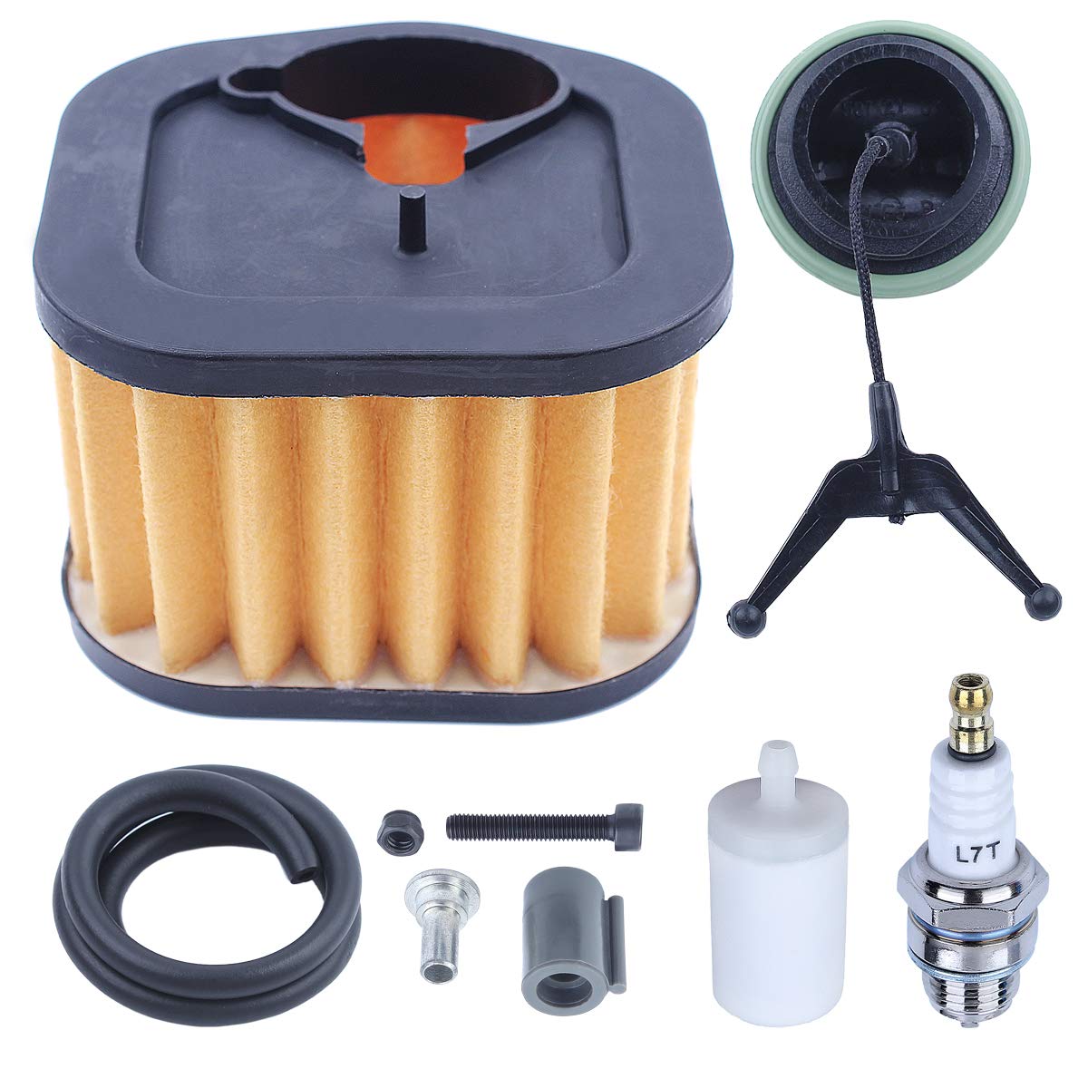 Adefol Chainsaw Air Filter Tune Up Kit for Husqvarna 385XP 390XP 385 390 537009301 with Fuel Cap Spark Plug Fuel Line Fuel Filter Replacement Parts for 537009301