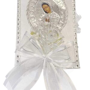 SWEA Pea & Lilli White Virgin Mary Baptism Candle Set Kit for Christenings with Shell and Favors