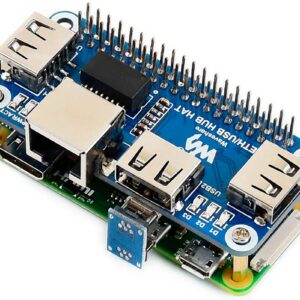 Ethernet/USB HUB HAT Expansion Board for Raspberry Pi 4B/3B+/3B/2B/Zero/Pi Zero W/Pi Zero 2W,with RJ45 10/100M Ethernet Port (Based on RTL8152B Chip) and Three USB Ports,Compatible with USB2.0/1.1