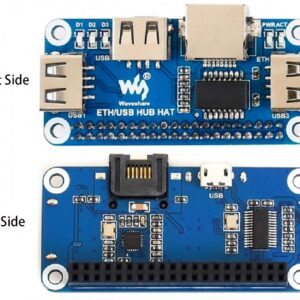 Ethernet/USB HUB HAT Expansion Board for Raspberry Pi 4B/3B+/3B/2B/Zero/Pi Zero W/Pi Zero 2W,with RJ45 10/100M Ethernet Port (Based on RTL8152B Chip) and Three USB Ports,Compatible with USB2.0/1.1