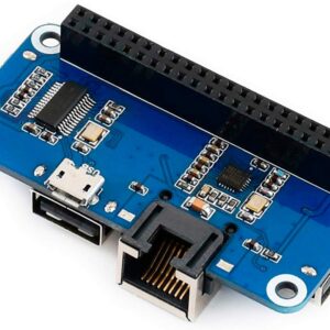 Ethernet/USB HUB HAT Expansion Board for Raspberry Pi 4B/3B+/3B/2B/Zero/Pi Zero W/Pi Zero 2W,with RJ45 10/100M Ethernet Port (Based on RTL8152B Chip) and Three USB Ports,Compatible with USB2.0/1.1