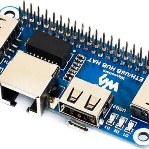 Ethernet/USB HUB HAT Expansion Board for Raspberry Pi 4B/3B+/3B/2B/Zero/Pi Zero W/Pi Zero 2W,with RJ45 10/100M Ethernet Port (Based on RTL8152B Chip) and Three USB Ports,Compatible with USB2.0/1.1